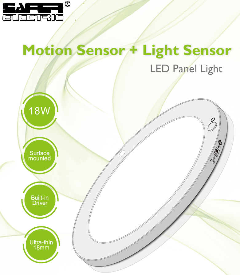 MOTION SENSOR + Light SENSOR LED PANEL Light - Safer Electric